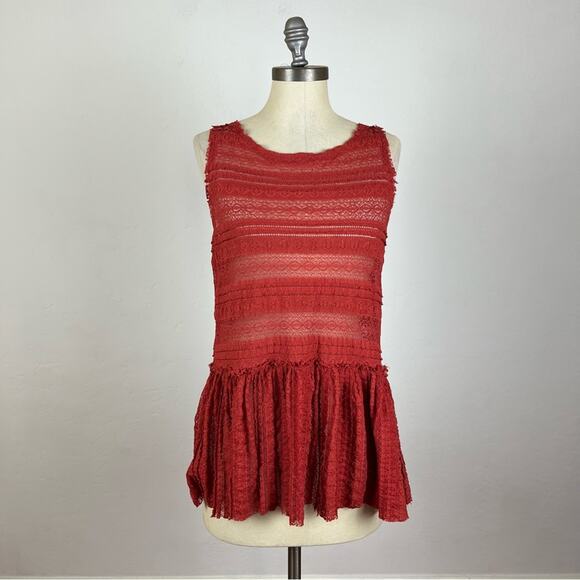 Free People | Tops | Free People Lace Sheer Tank Top | Poshmark